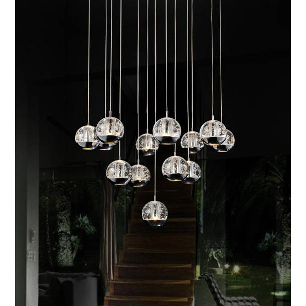 Orren Ellis Sinechra 9 - Light Dimmable Sphere Chandelier & Reviews ...