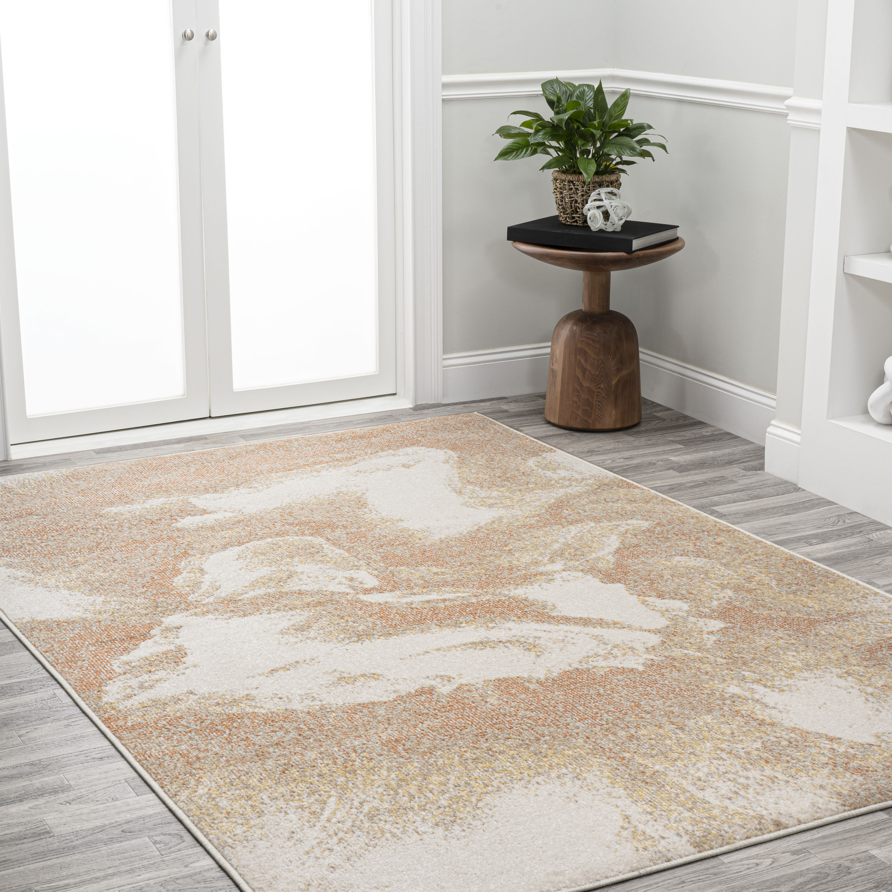 Wrought Studio Coban Performance Orange/Beige/Cream Rug | Wayfair
