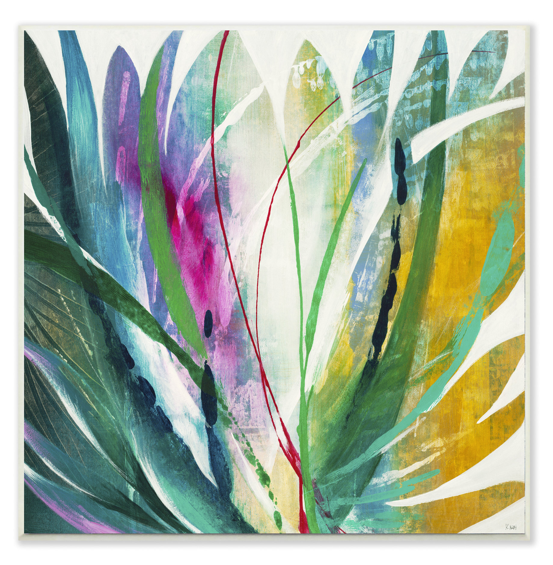 Bay Isle Home Abstract Fern Shapes - Painting | Wayfair