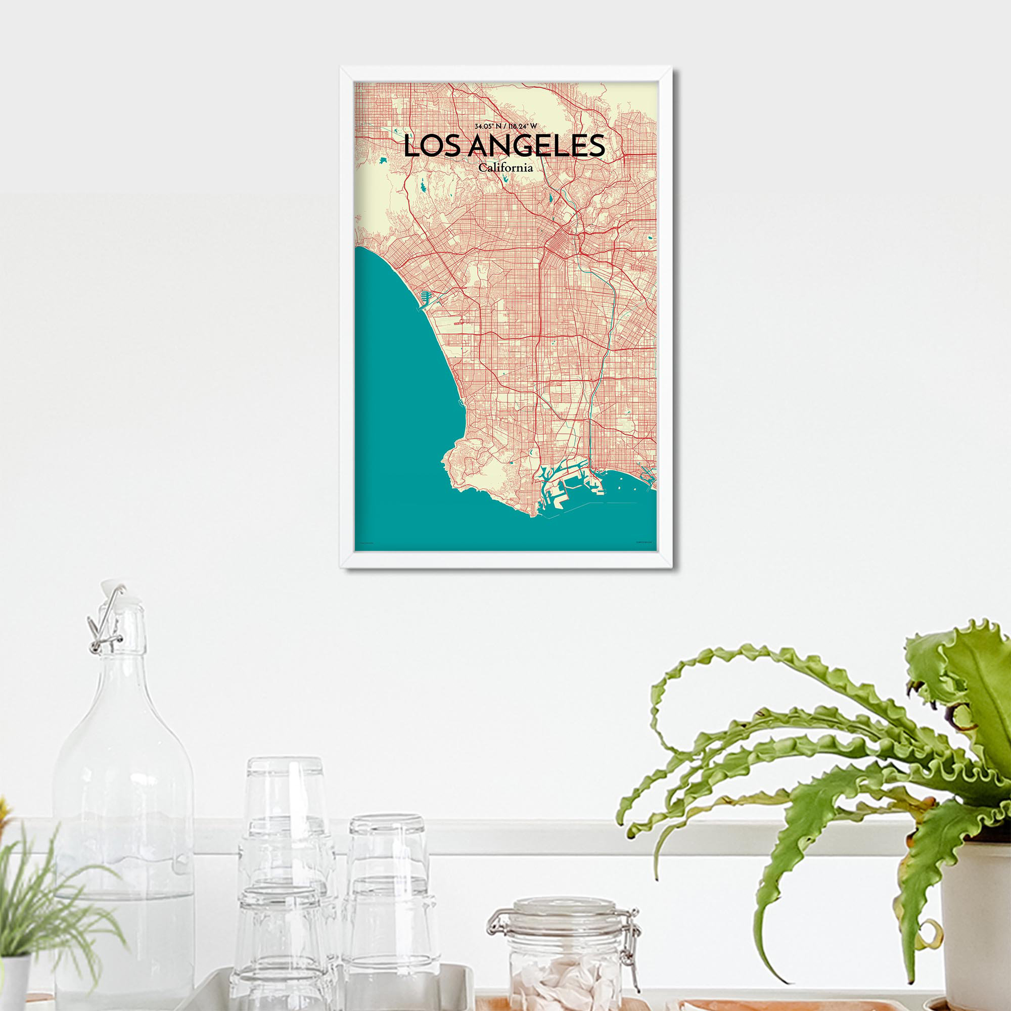 OurPoster.com Los Angeles City Map - Panoramic Graphic Art | Wayfair