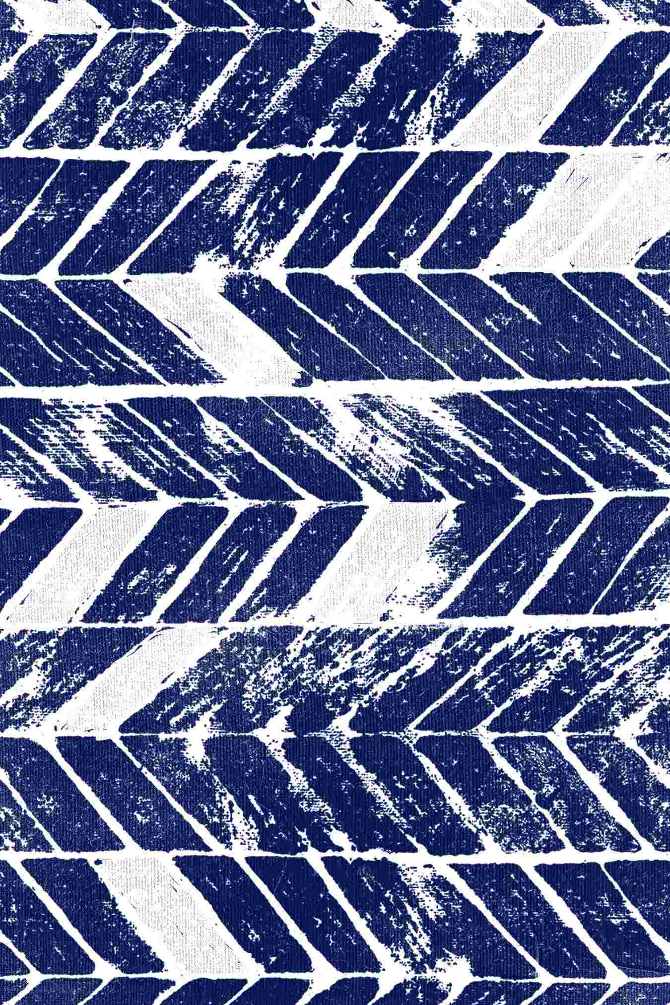 Union Rustic Navy Chevron Pattern - Wrapped Canvas Print | Wayfair