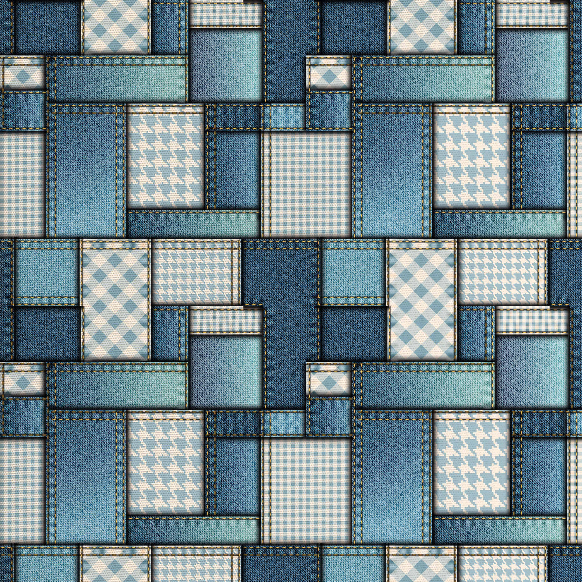 Bless international Denim Motif Background Fabric | Wayfair