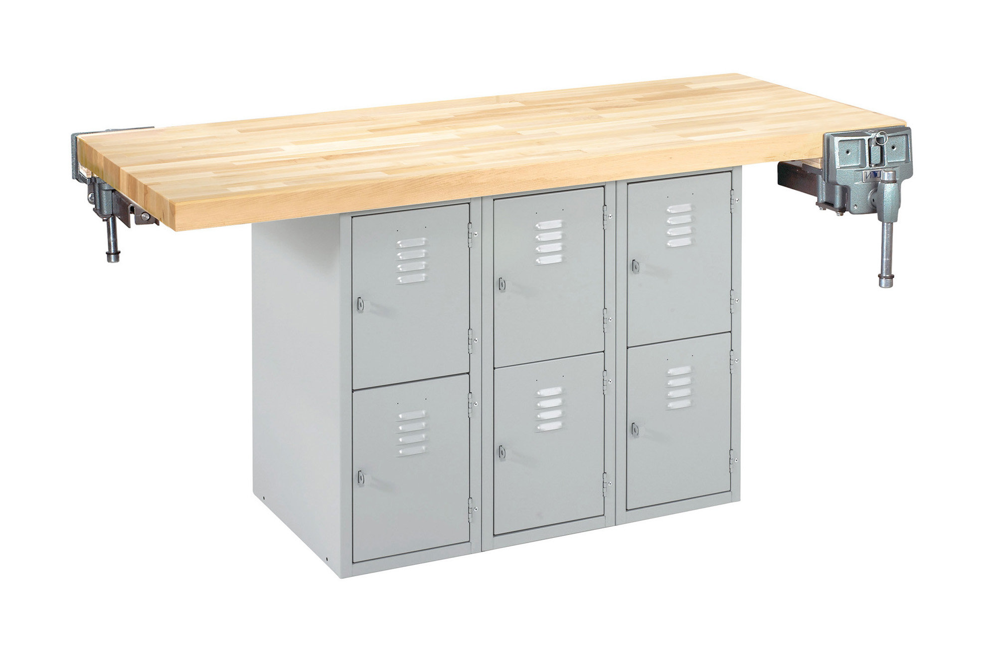 Shain Vise 64"W Wood Top Workbench | Wayfair