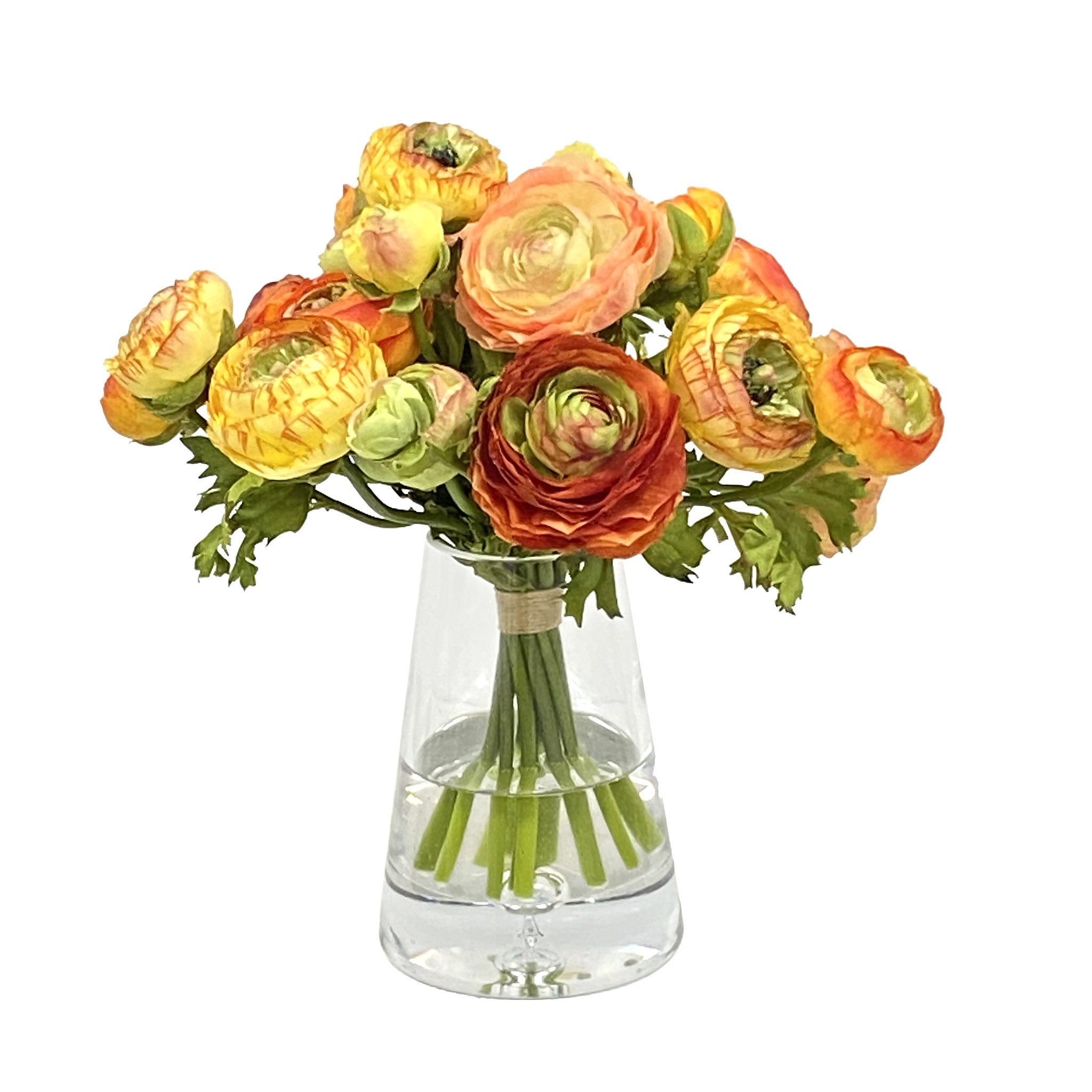 Primrue Ranunculus Floral Arrangement in Vase | Wayfair