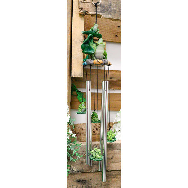 Trinx Carollee Green Frog Wind Chime | Wayfair
