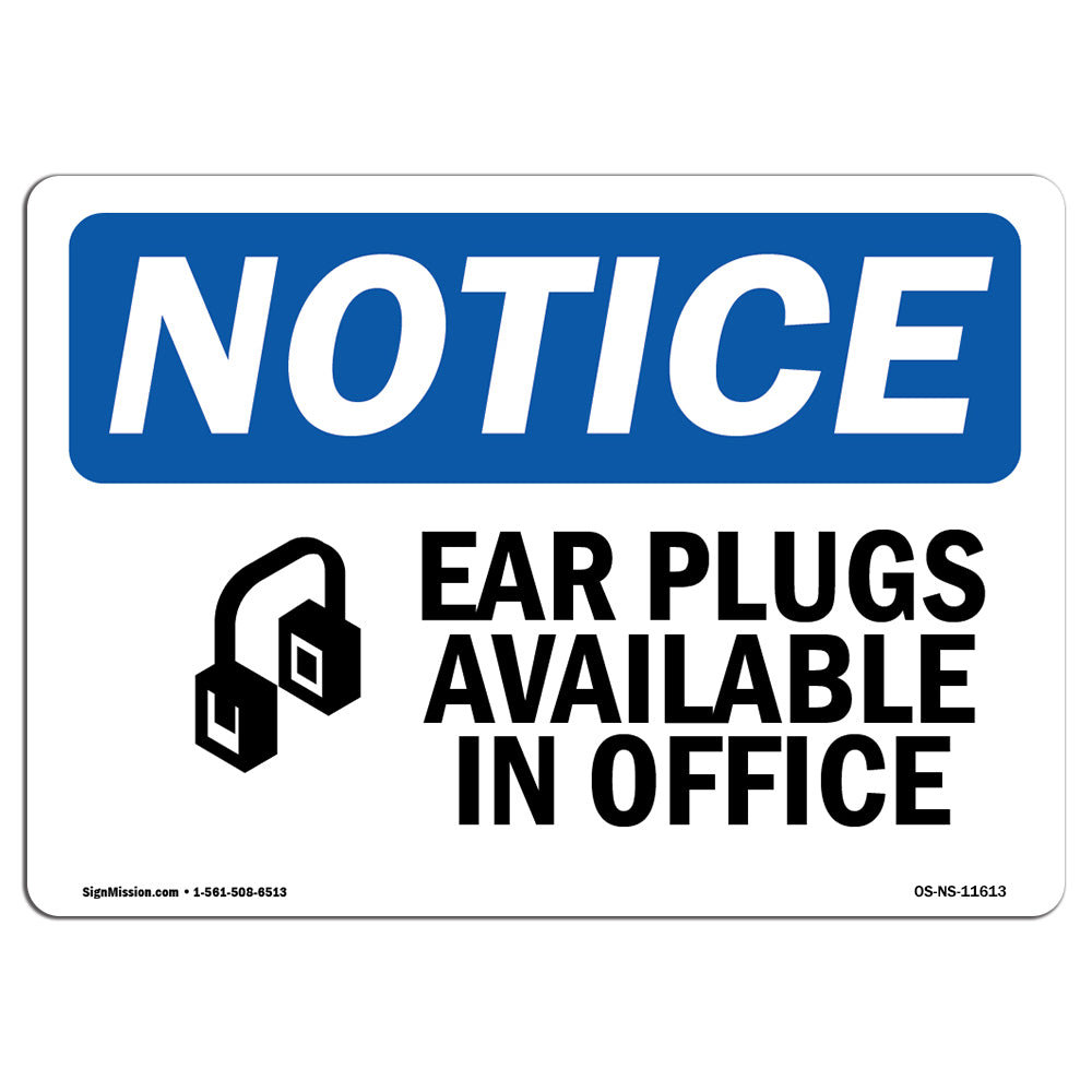 SignMission Ear Plugs Available in office Sign with Symbol | Wayfair