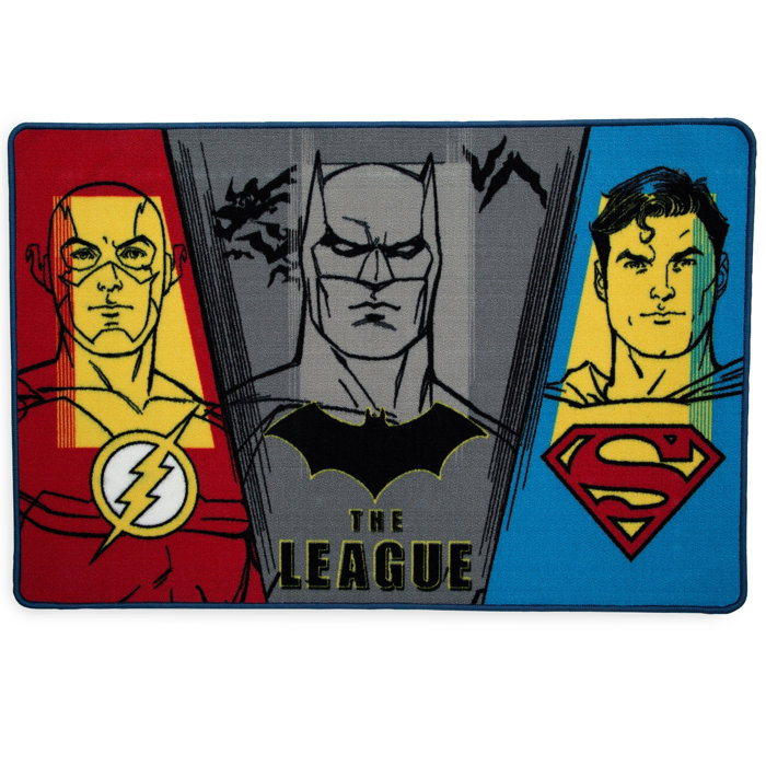 Delta Children Comics Justice League Red/Blue Area Rug & Reviews | Wayfair