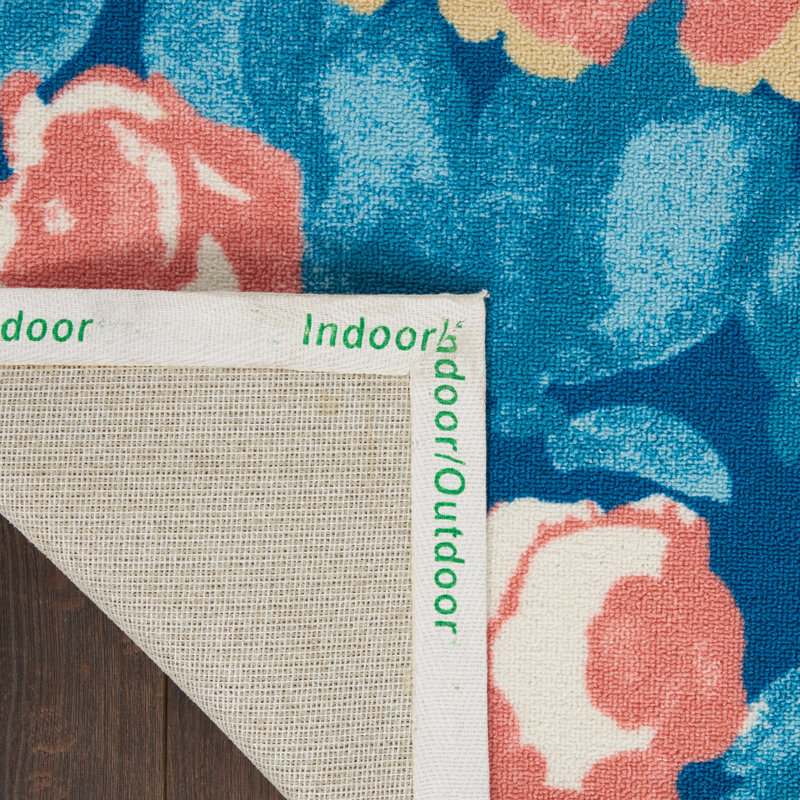 Waverly Floral Blue Outdoor Area Rug & Reviews | Wayfair
