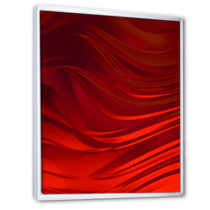 Wrought Studio Abstract Red Wave Liquid Art II Framed On Canvas ...