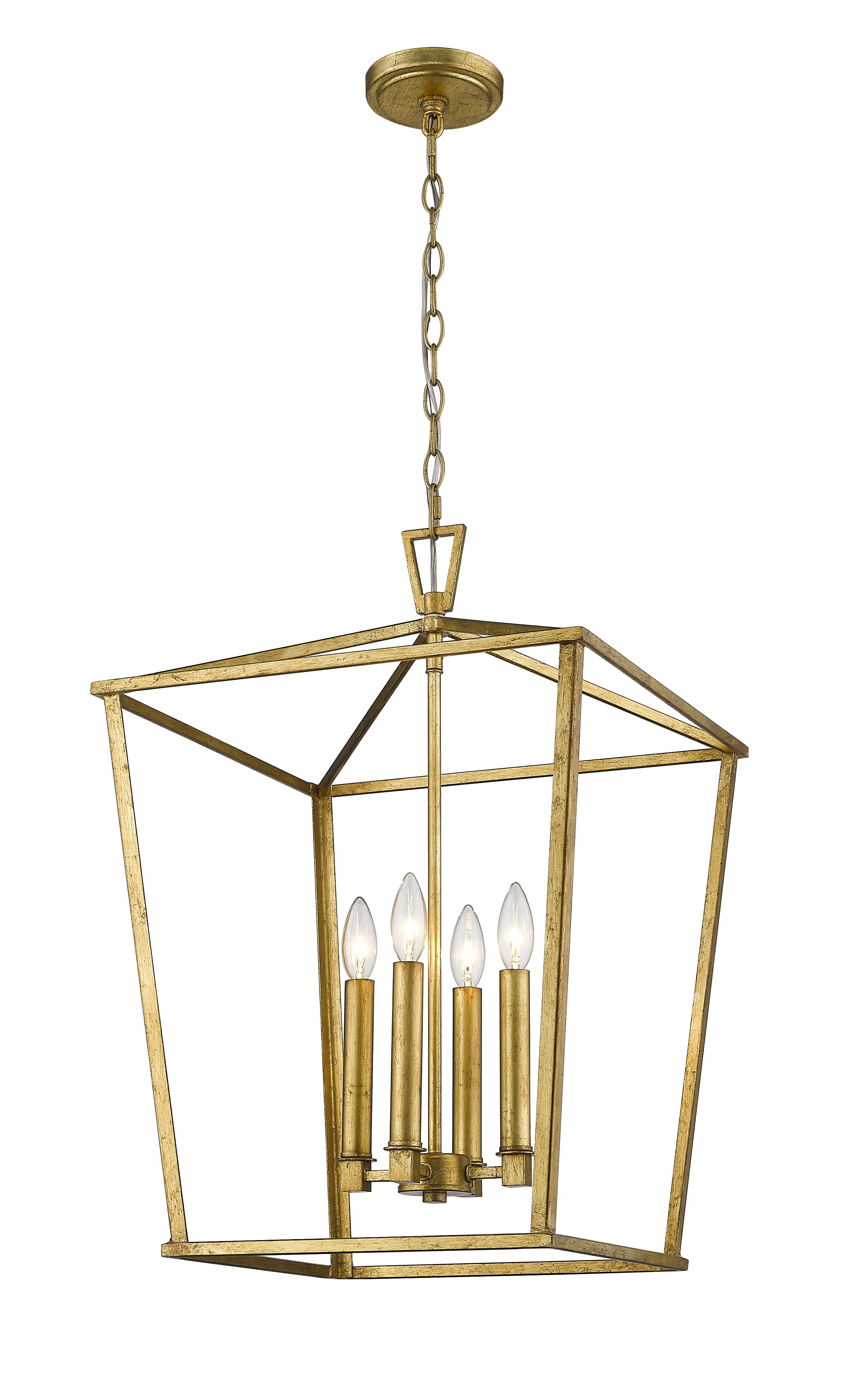 Everly Quinn Desirae 4 - Light Dimmable Lantern Geometric Chandelier ...