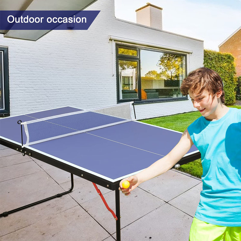 iYofe Sports Table Tennis Table Foldable & Portable Ping Pong Table Set ...