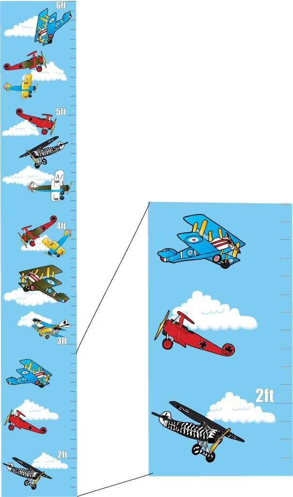 Mason & Marbles Airplane Growth Chart Wall Decal | Wayfair