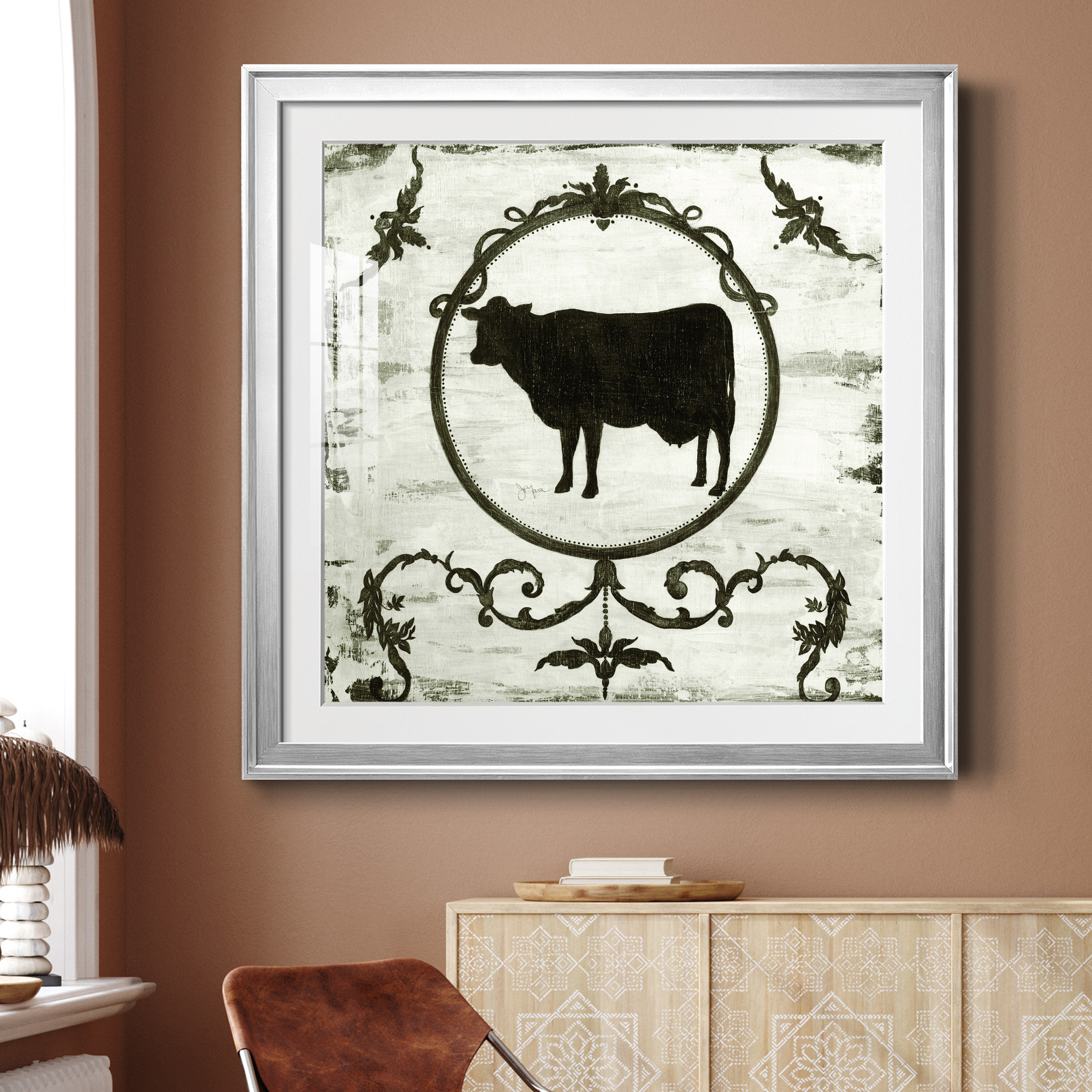 August Grove® Berkshire Cow - Picture Frame Graphic Art | Wayfair