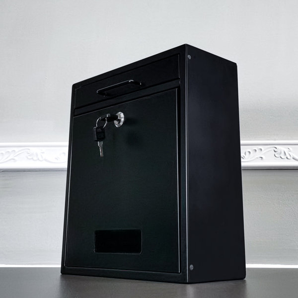 Fixturedisplays® Black Outdoor Drop Box Locking Drop Box, Wall Mounted ...