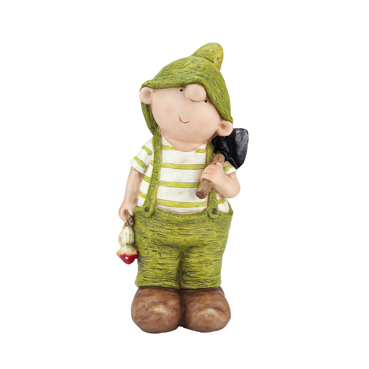 Northlight Young Boy Gnome with Shovel Spring Outdoor Garden Figurine ...