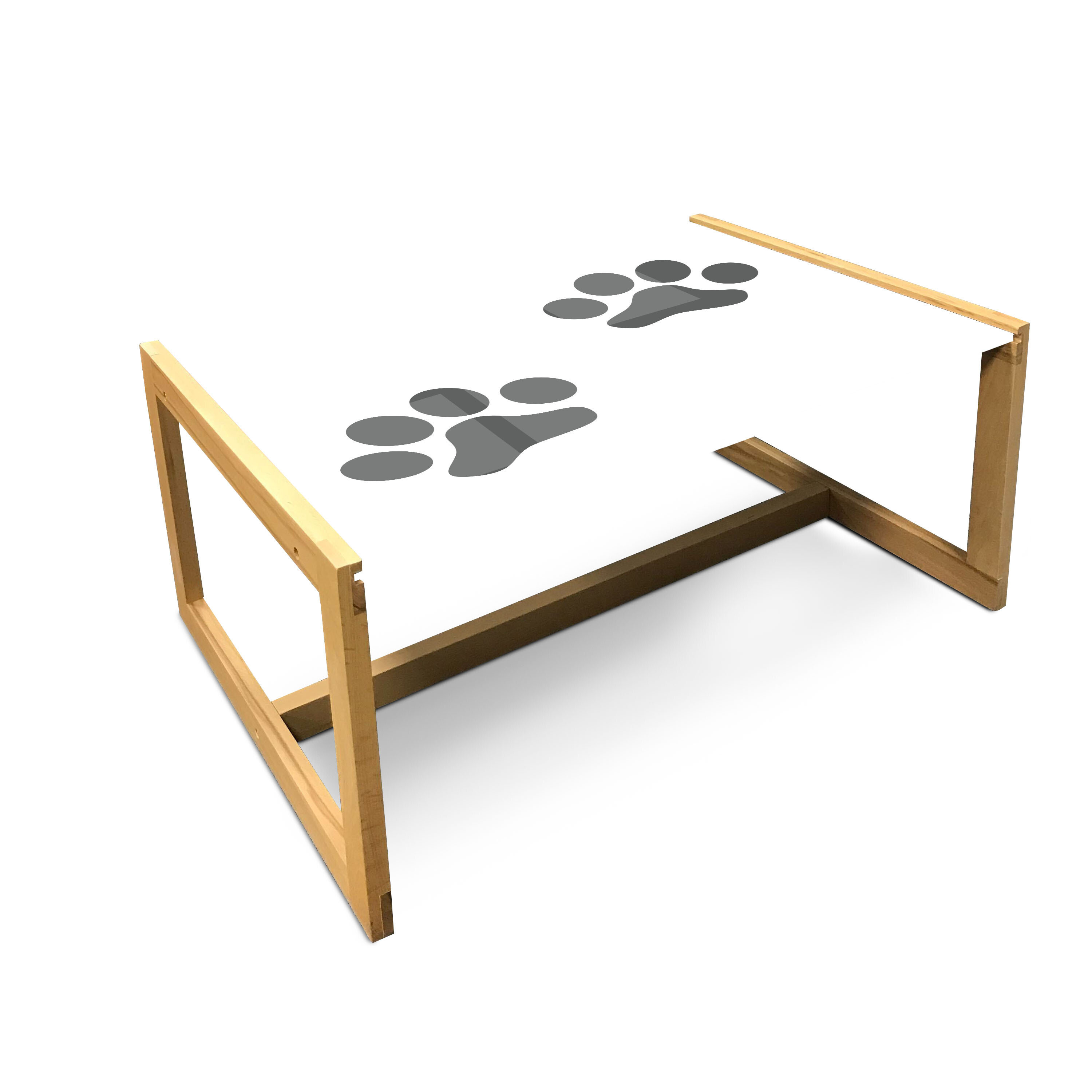 East Urban Home Dog Paws Coffee Table, Greyscale Puppy Foot Print ...