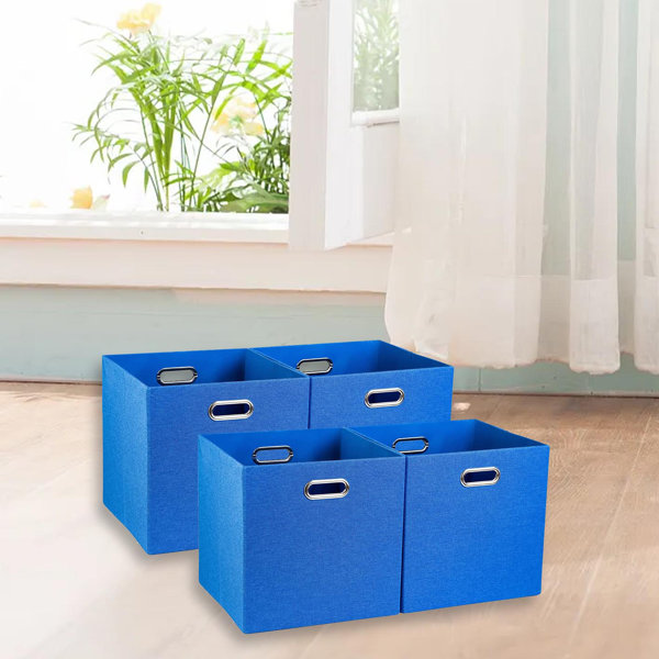 Hokku Designs Collapsible Linen Fabric Organizer Storage Bin With Dual ...