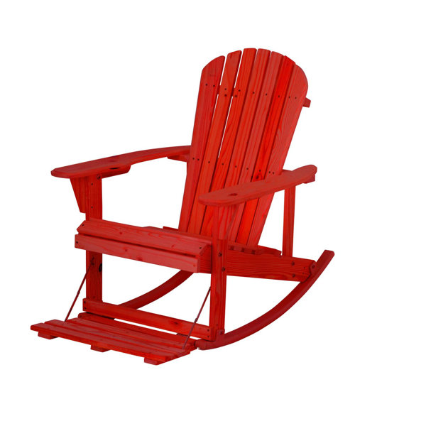 Longshore Tides Apsana Solid Wood Rocking Adirondack Chair | Wayfair