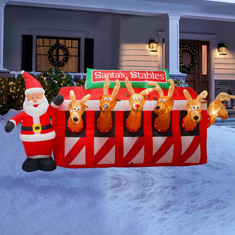 The Holiday Aisle® Reindeer Stable Inflatable & Reviews | Wayfair