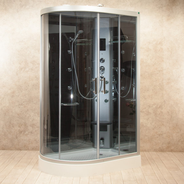 Belfry Bathroom Wilna Athens Whirlpool D Shaped Shower Cabin | Wayfair ...