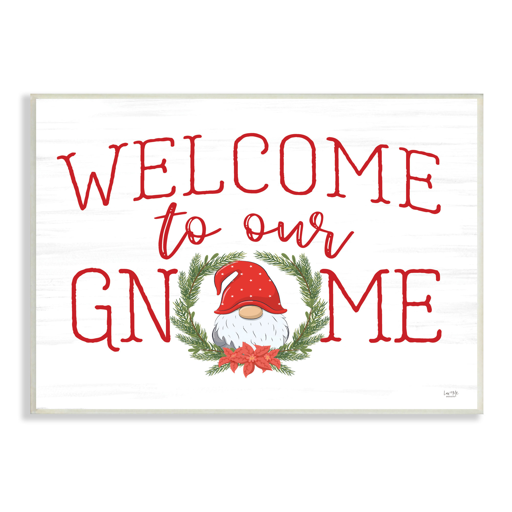Stupell Industries Gnome Welcome Sign Cottage Laurel Grainy Pattern by ...