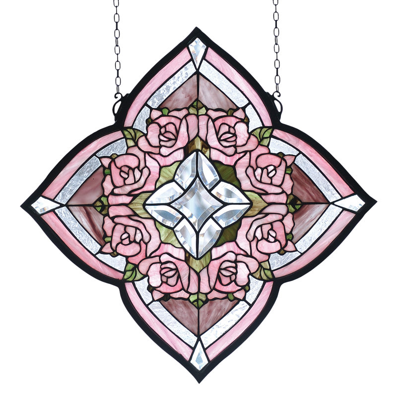 Astoria Grand Weissman Ring of Roses Stained Glass Window & Reviews ...