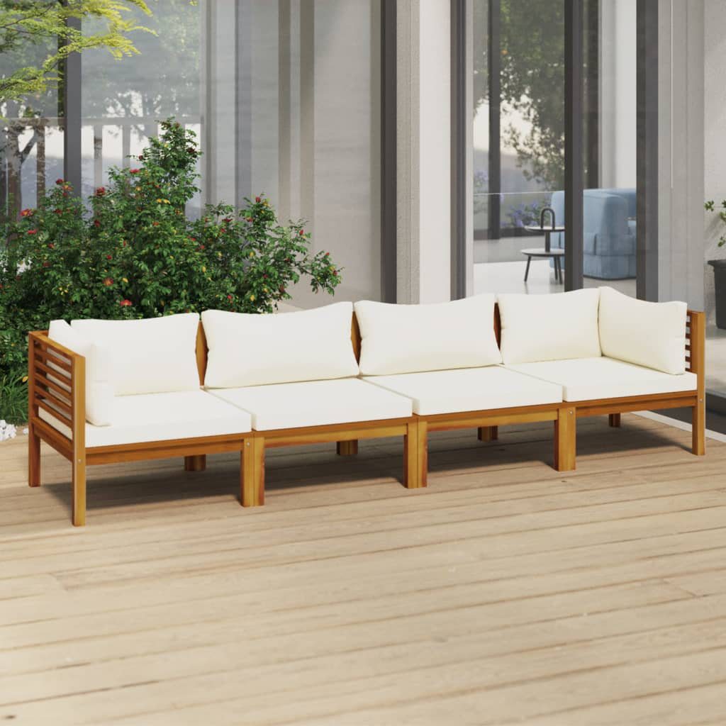 Ebern Designs Svanborg Solid Wood 4 - Person Seating Group with ...