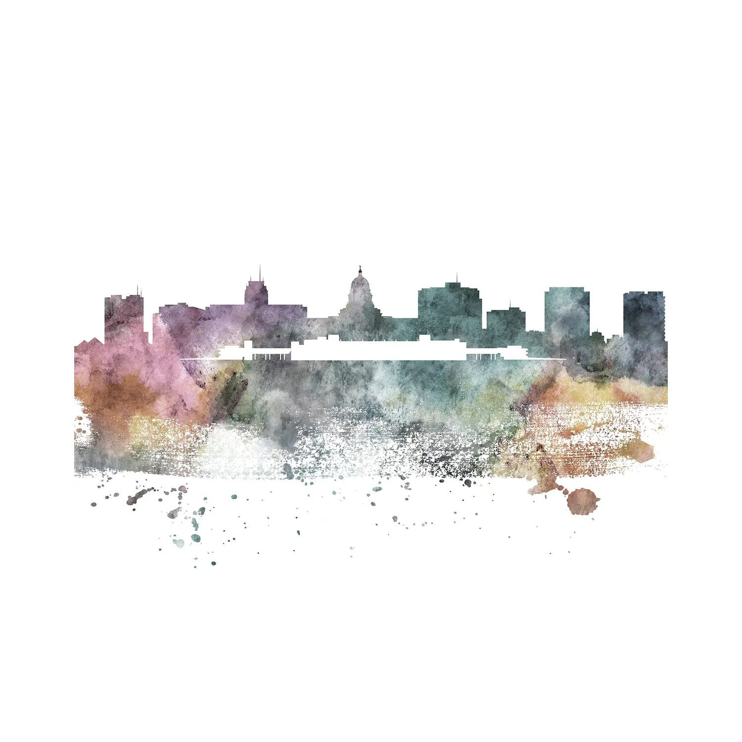 Latitude Run Madison Pastel Skyline by Wall Decor Addict - Wrapped ...