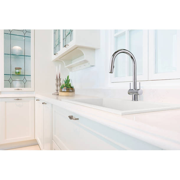 Riobel Azure™ Pull-Down Touchless Kitchen Faucet with C-Spout | Wayfair