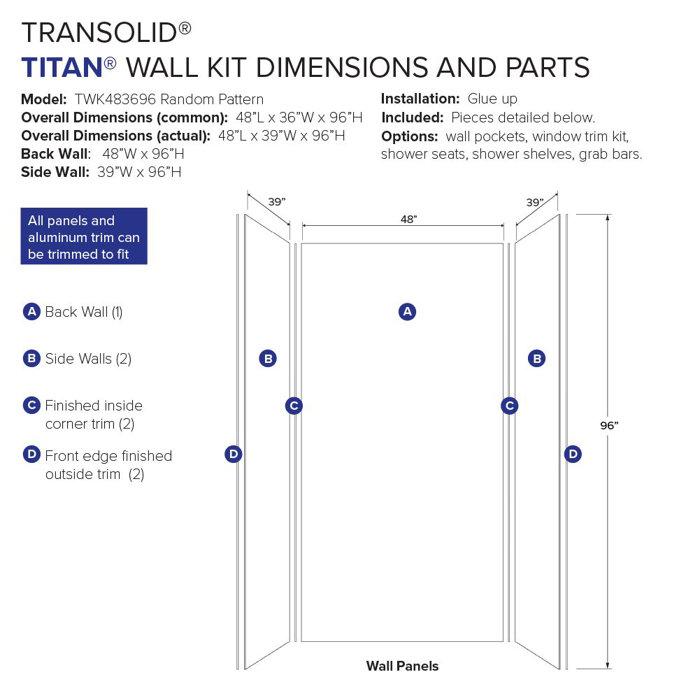 Transolid Titan Shower Wall Kit | Wayfair