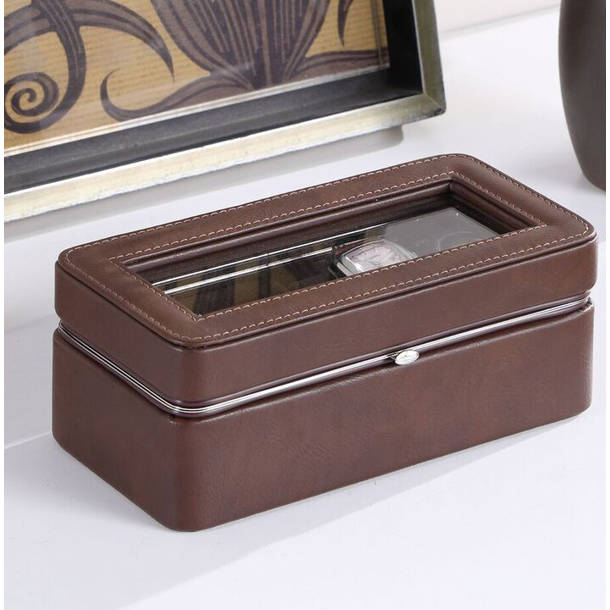 Charlton Home® Leather Lining Tempered Glass Watch Box | Wayfair