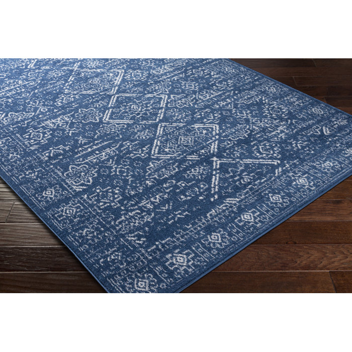 Lark Manor Roundhay Performance Navy/White Rug & Reviews | Wayfair