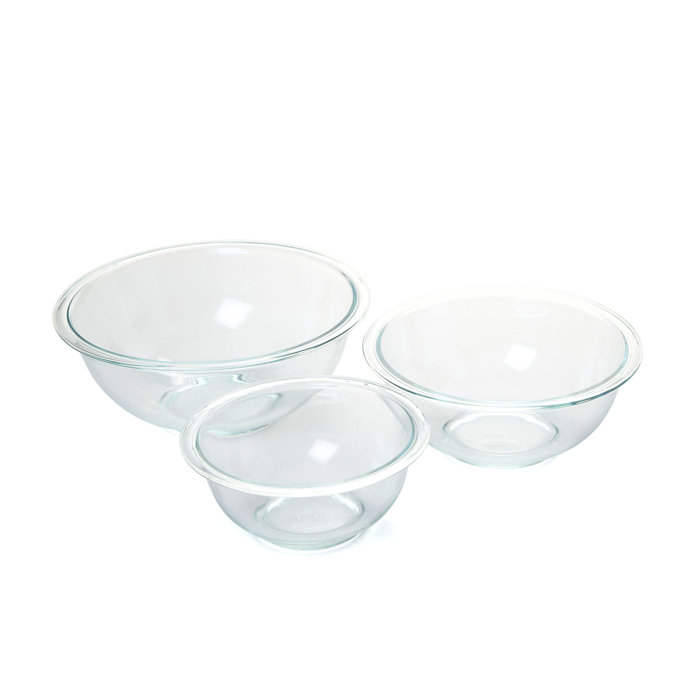 Pyrex Prepware 3 Piece Glass Mixing Bowl Set & Reviews | Wayfair