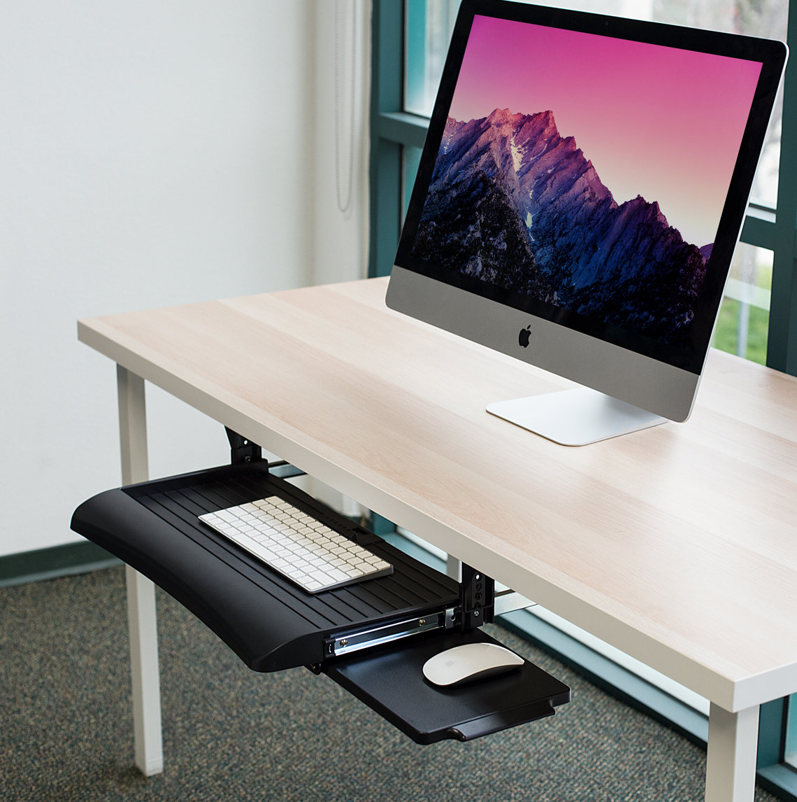 Mount-It! Keyboard Drawer Under Desk w/ Mouse Platform, Under-Counter ...