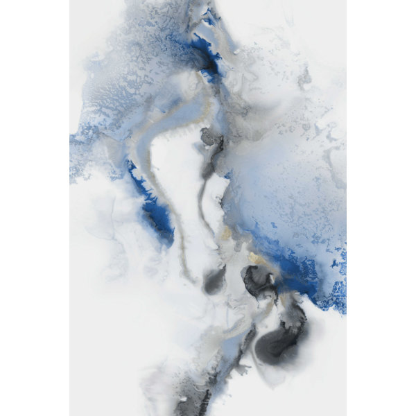 Wrought Studio Colberta Watercolor Blue II by PI Studio - Wrapped ...
