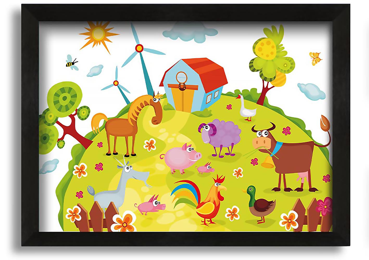 Harriet Bee Farm Animals - Picture Frame Painting on Canvas | Wayfair.co.uk