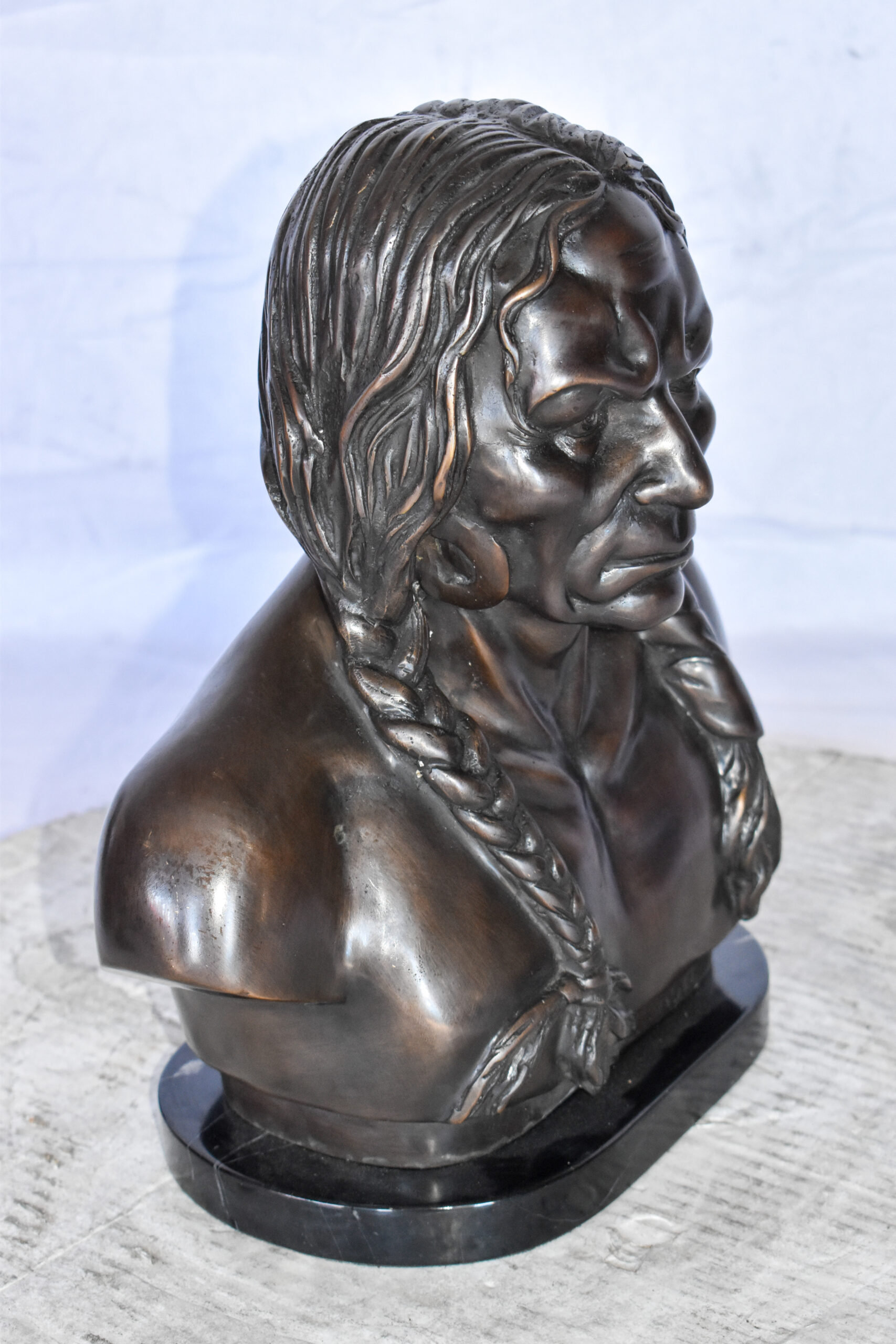 Bungalow Rose Bust of Native American Indian Brave Statue | Wayfair