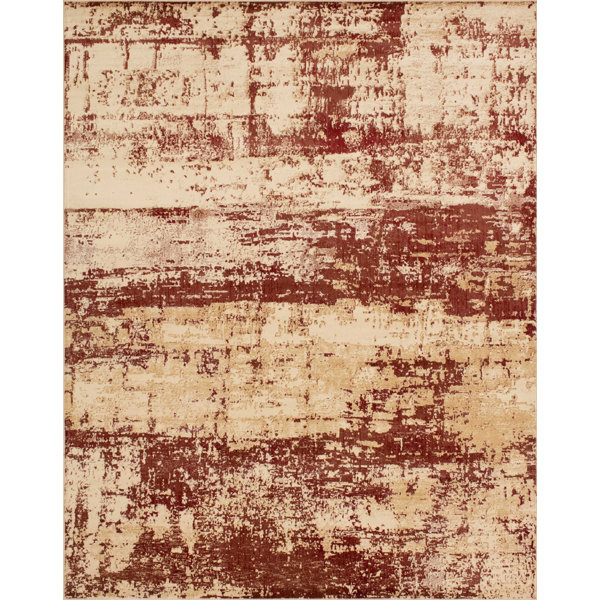 17 Stories Kelson Abstract Red/Beige Area Rug & Reviews | Wayfair