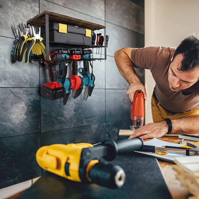 17 Stories 8.66" H x 18.7" W x 7.87" D Wall Mount Power Tool Storage ...