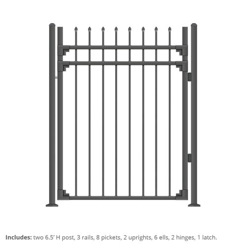 XCEL 60'' H x 48'' W Black Metal Gate & Reviews | Wayfair
