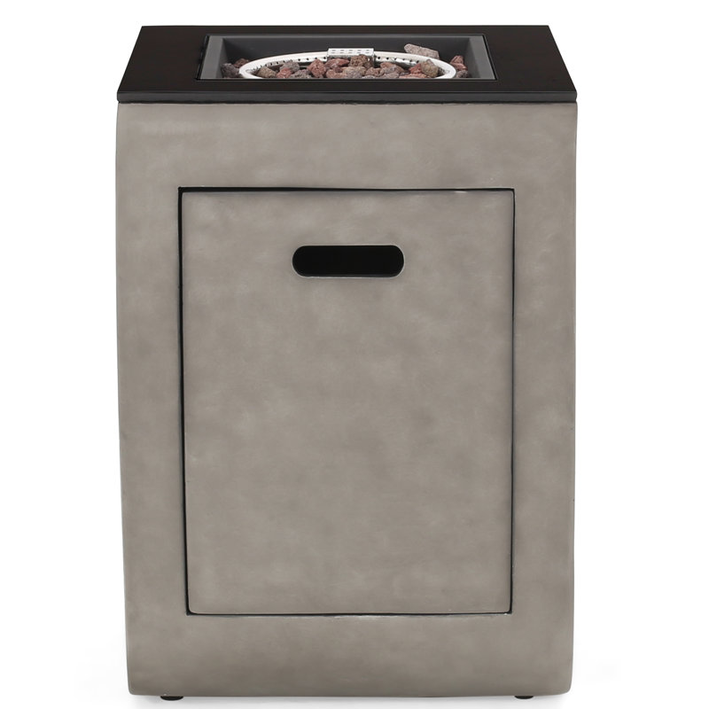 Wade Logan® Aprell Outdoor Modern Concrete Propane Fire column | Wayfair