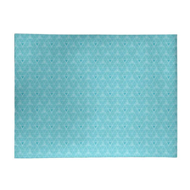 Bless international Chenille Dark Teal/Light Teal Rug | Wayfair