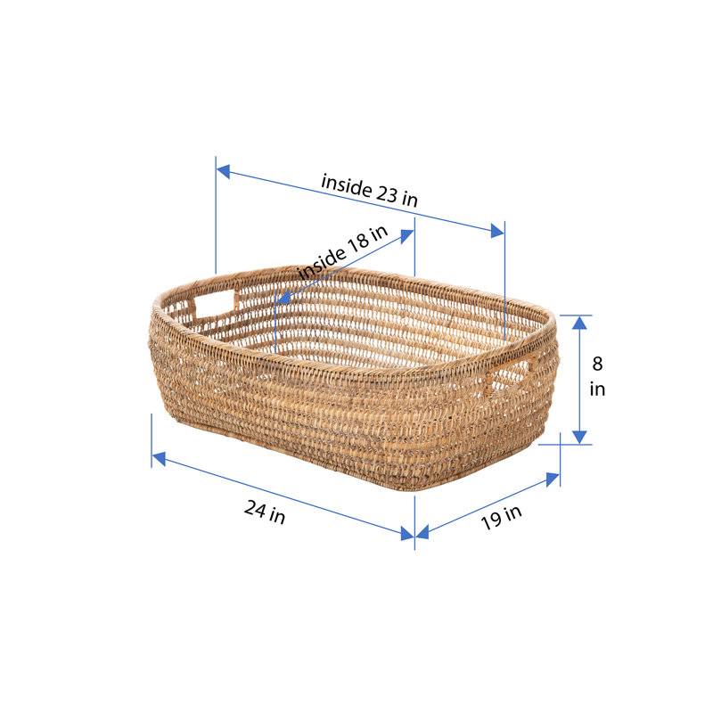 Bayou Breeze Alexisa Open Weave Storage Rattan Basket | Wayfair