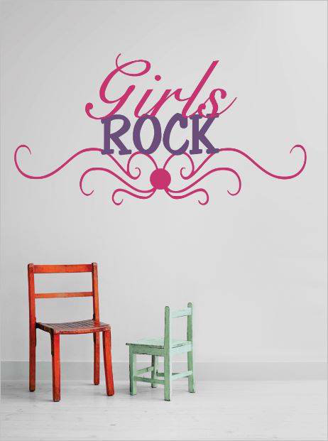Design With Vinyl Girls Rock Wall Decal | Wayfair