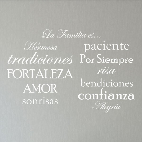 Winston Porter 12 Piece Family Quote Words Vinyl La Familia Es Spanish ...