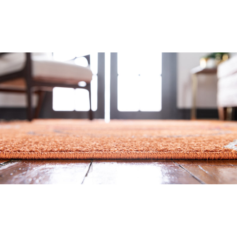Latitude Run® Lilla Performance Terracotta Rug & Reviews | Wayfair