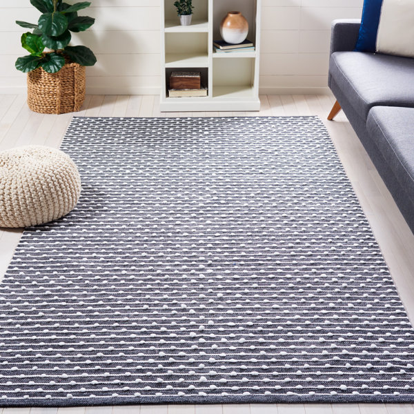 Dakota Fields Geometric Handmade Flatweave Area Rug in Gray/Ivory | Wayfair