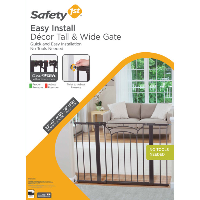 Safety 1st Easy Install Décor Tall & Wide Safety Gate & Reviews | Wayfair