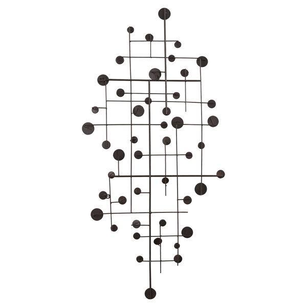 Mercer41 Silver Metal Abstract Wall Decor with Crystal Embellishments ...