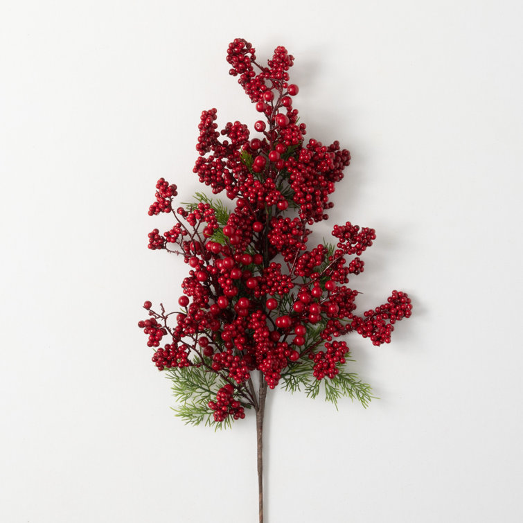 The Holiday Aisle® Artificial Berry Spray | Wayfair